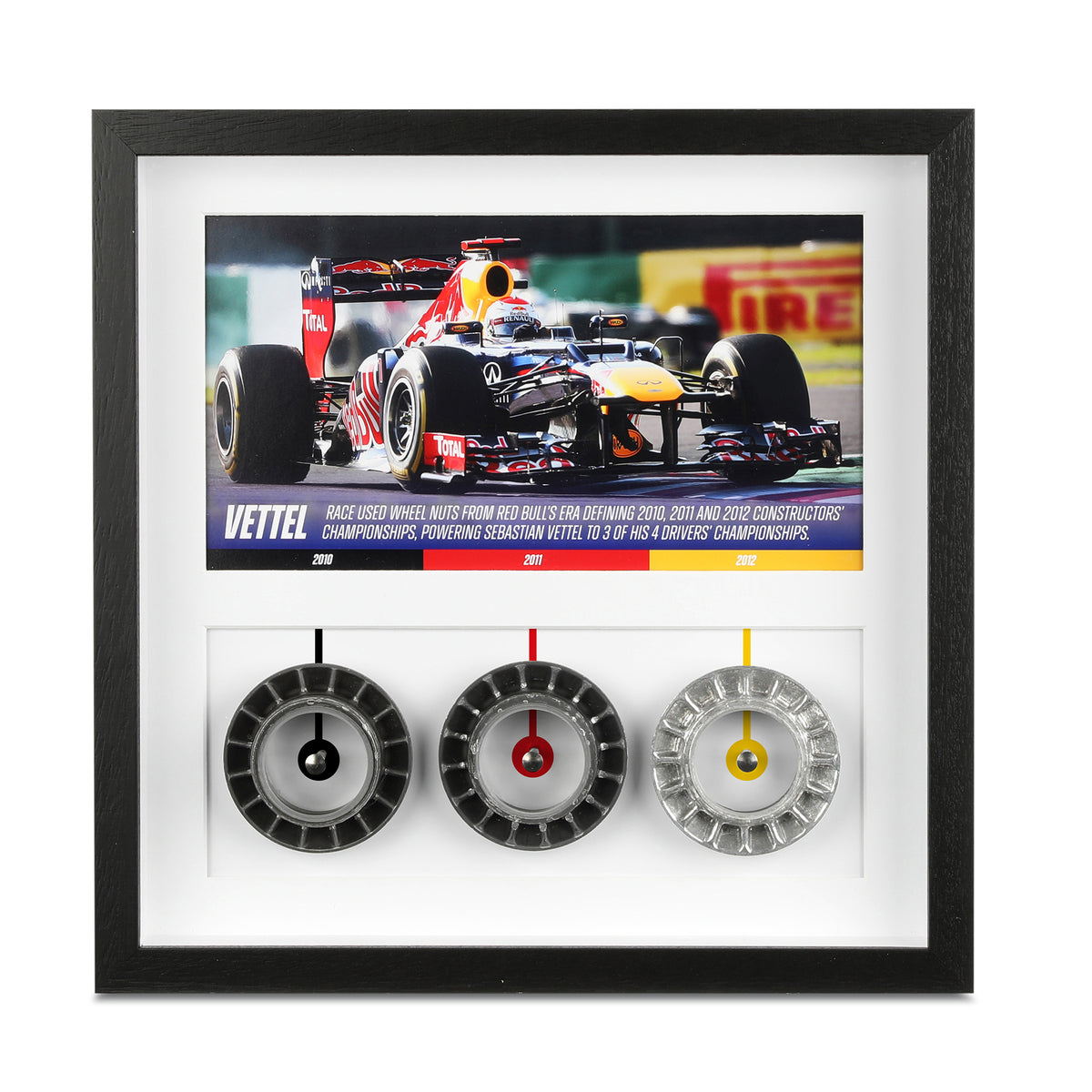 Sebastian Vettel Framed Grand Prix Used Red Bull Racing Wheel Nuts – F1 ...